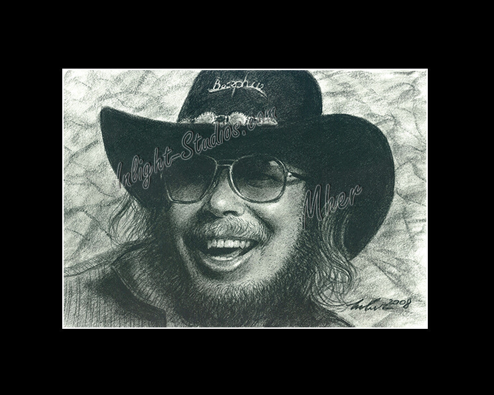 Charcoal drawing of Hank Williams Jr – Art Inlight